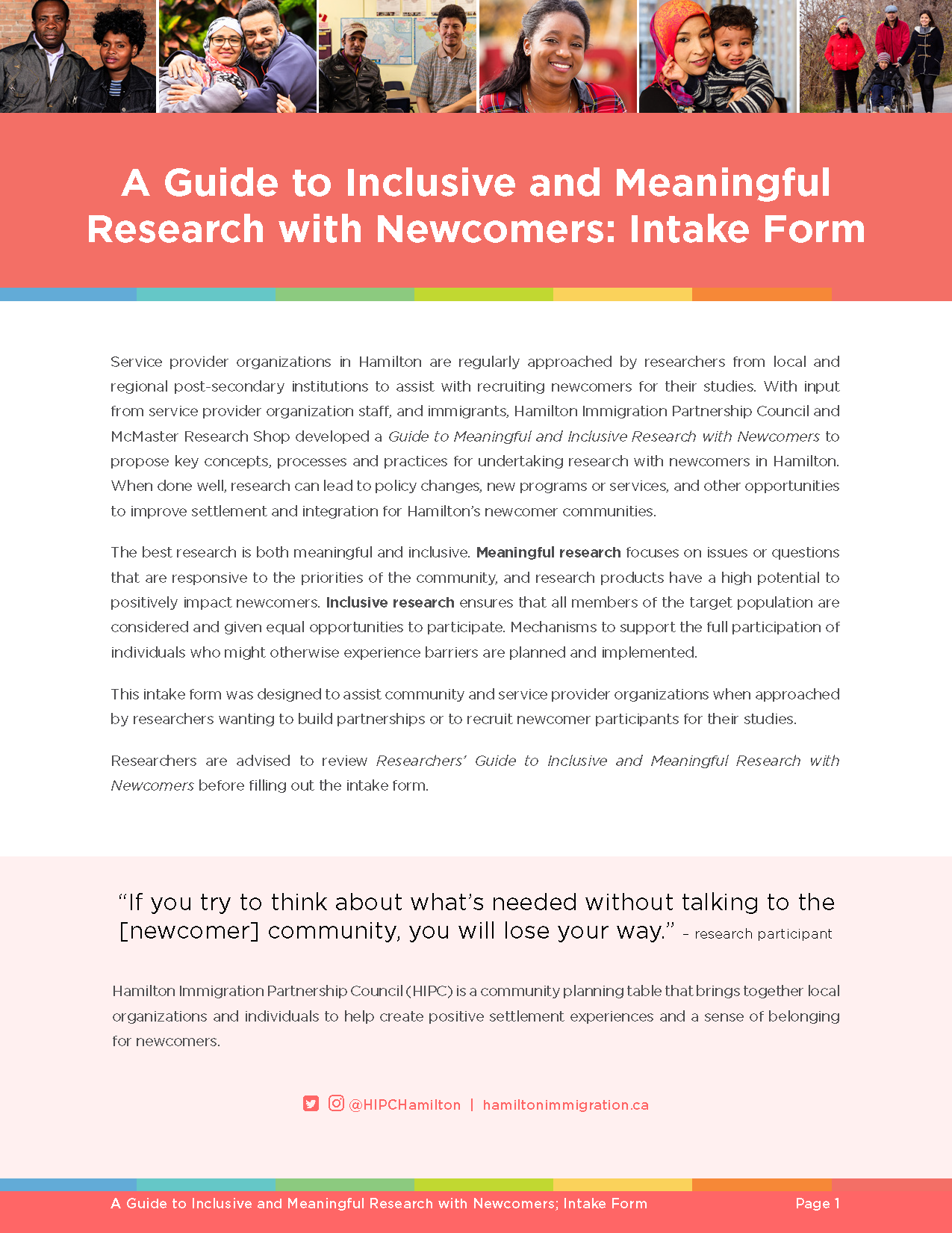 Doing Research with Newcomers – Hamilton Immigration Partnership Council