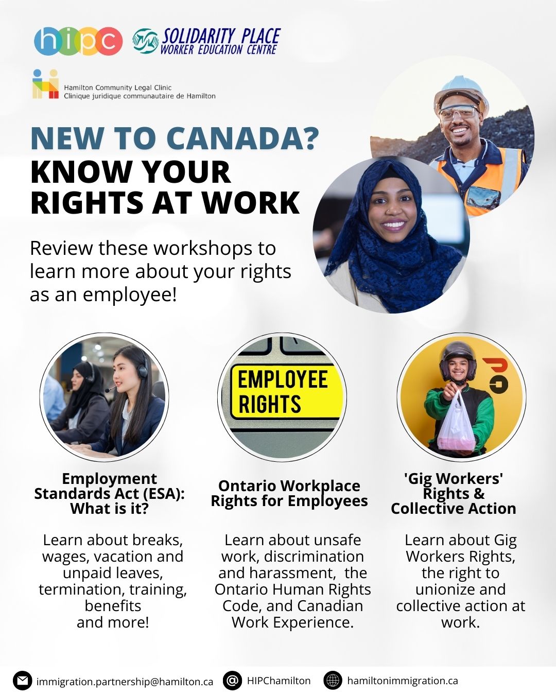 Employee Rights Workshop Series – Hamilton Immigration Partnership Council